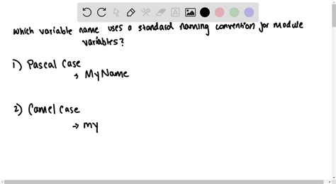 Solved Which Variables Name Uses A Standard Naming Convention For