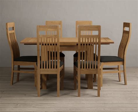 Extending Buxton 90cm Rustic Solid Oak Dining Table With 4 Blue Rustic