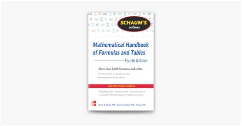 ‎schaums Outline Of Mathematical Handbook Of Formulas And Tables 4th Edition On Apple Books