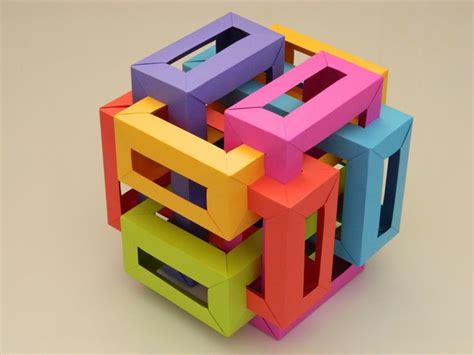 Six Interlocking Rectangular Prisms Origami Tutorial