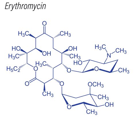 Vector Skeletal Formula Of Erythromycin Drug Chemical Molecule 6473449 Vector Art At Vecteezy