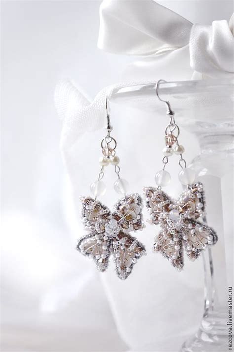 Серьги Бантики серебрянный уникальный подарок подарок для нее уникальное украшение Bow