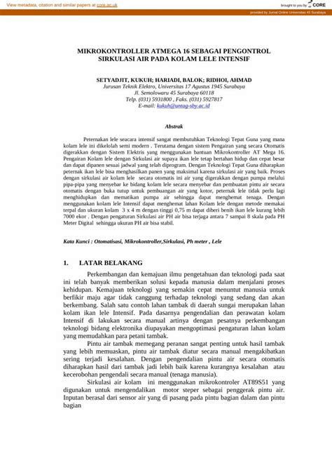 Pdf Mikrokontroller Atmega 16 Sebagai Pengontrol … Dokumen Tips