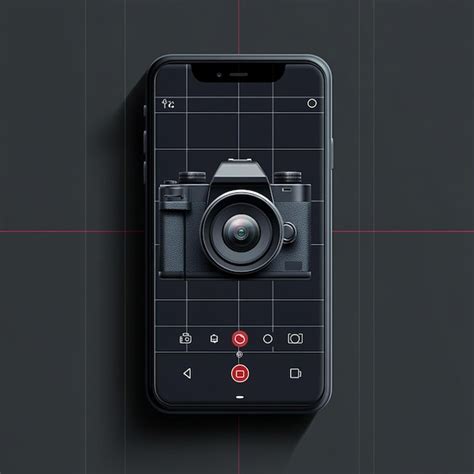 Smartphone Camera Interface Grid Viewfinder Premium Ai Generated Image
