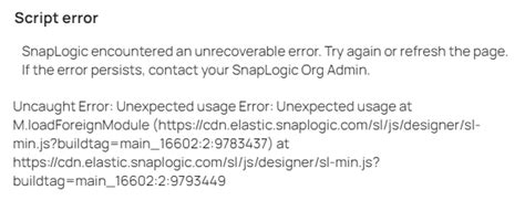 Issue With Script Snap After December Update Snaplogic Integration