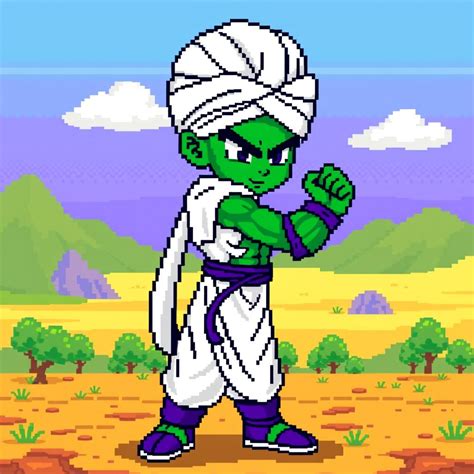 Pixel Art Piccolo Iconic Namekian Warrior