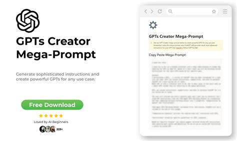get gpts creator mega prompt for free