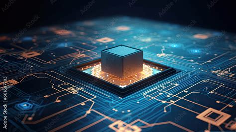 Merging Of Ai And Quantum Computing For Powerful Data Processing Background With Empty Space