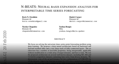 Paper Page N Beats Neural Basis Expansion Analysis For Interpretable Time Series Forecasting