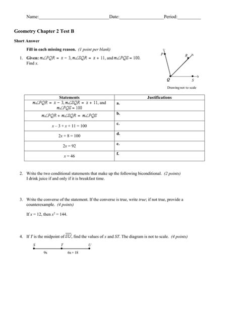 Geometry Chapter 2 Test B