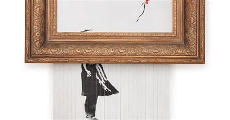 낙찰된 순간 절반 파쇄… 뱅크시 작품 한국 온다