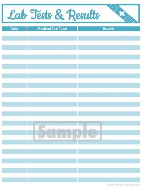 Printable Lab Results Form Printable Forms Free Online