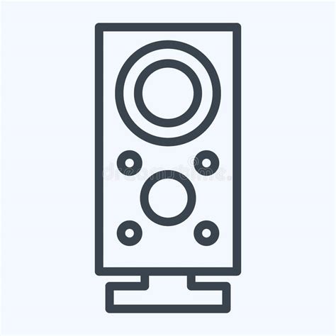Icon Subwoofer Suitable For Computer Components Symbol Line Style Simple Design Editable