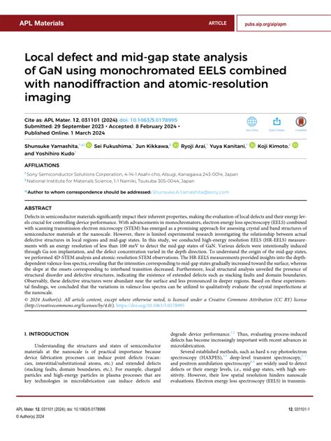 Pdf Local Defect And Mid Gap State Analysis Of Gan Using