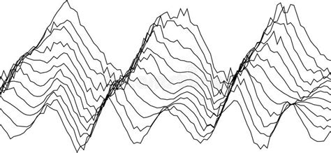 Abstract Wavy Line Patterns Creating Dynamic Flow In Black And White Design Stock Illustration