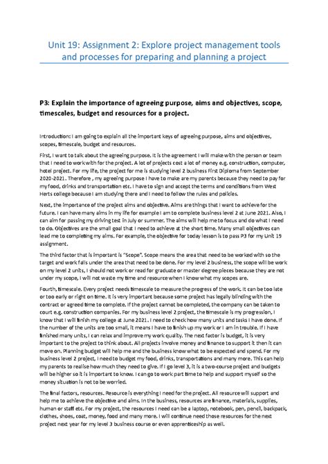 New Unit 19 P3 P4 Unit 19 P3 P4 Unit 19 Assignment 2 Explore Project Management Tools And