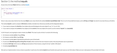 Solved Section 1 The Method Equals As You Know The Class