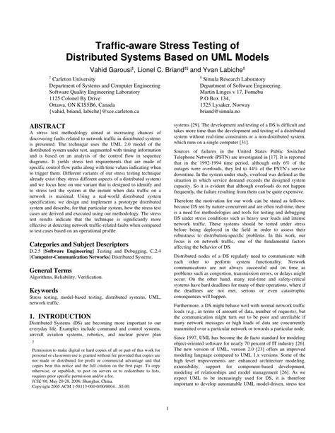 Pdf Traffic Aware Stress Testing Of Distributed Systems Based On Uml
