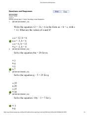 Solve Two Step Linear Equations Test Questions And Responses Course Hero