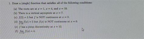 Solved Draw A Single Function That Satisfies All Of The Chegg Com