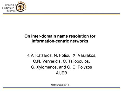 Ppt On Inter Domain Name Resolution For Information Centric Networks