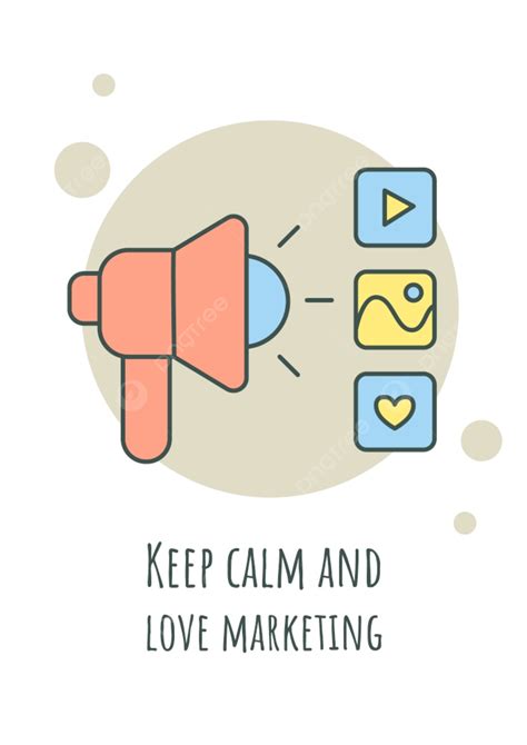 keep calm and love marketing greeting card with color icon element poster template download on