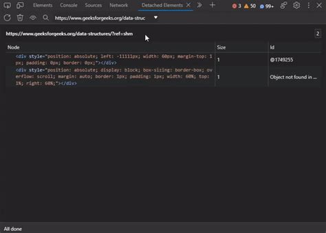 Detached Elements Tool In Microsoft Edge Browser Geeksforgeeks