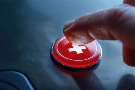 Premium Photo Emergency First Aid Button Being Pressed Repeatedly