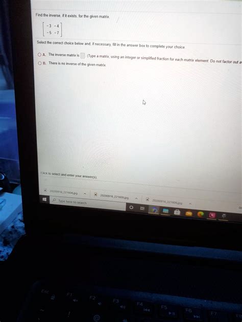 Solved Find The Inverse If It Exists For The Given Matrix Select