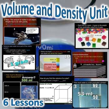 Volume And Density Unit By Science From Murf LLC TPT