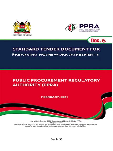 Std Procedures For Preparing Framework Agreements Pdf Procurement Ellipsis
