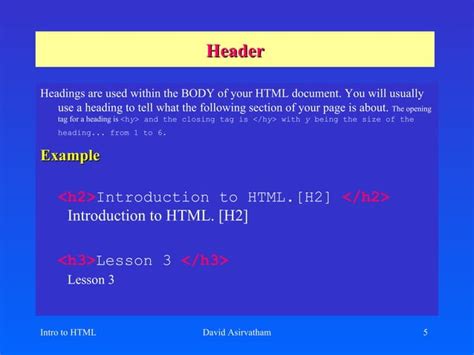 Lesson1 Intro To Html Ppt