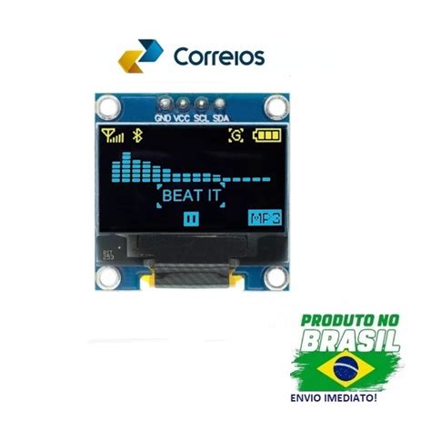 Display Oled LCD Polega I C Azul E Amarelo Para Arduino Pic Esp Shopee Brasil