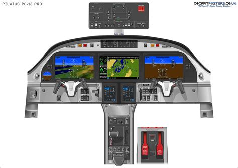 Pilatus Pc 12 Pro Cockpit Poster Uk