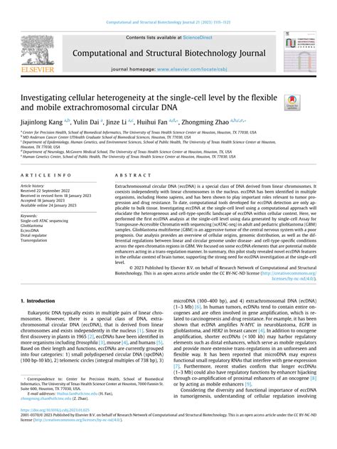 Pdf Investigating Cellular Heterogeneity At The Single Cell Level By