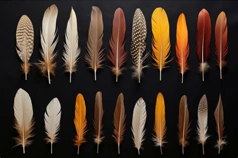 Vibrant Set Colorful Feathers Generate Ai