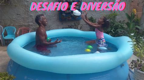 Desafio E DiversÃo Na Piscina Com Meu Pai Banho Bivertido Diversão Na Piscina Desafios