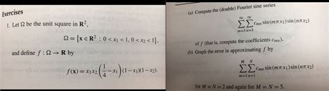 solved let ohm be the unit square in r 2 ohm {x elementof
