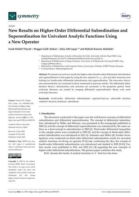 Pdf New Results On Higher Order Differential Subordination And Superordination For Univalent