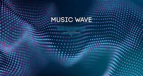 빛나는 3d 도트가 있는 추상적인 음악 웨이브 배경 역동적인 사운드 시각화 디지털 오디오 이퀄라이저 효과 기술 및 엔터테인먼트 테마를 위한 파란색과 보라색의 미래 지향적인