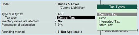 Creating GST CGST SGST IGST Ledger In Tally ERP9