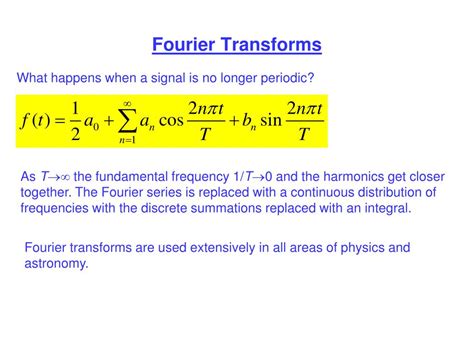 PPT Lecture 9 Fourier Transforms PowerPoint Presentation Free Download ID 454346