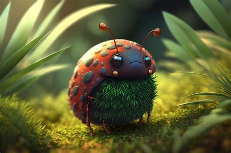 Premium Ai Image A Bug With A Green Grass Around It