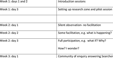 Timetable Of Sessions And Researcher Participation Download Scientific Diagram