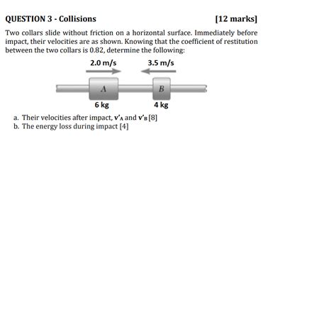 Solved QUESTION Collisions Marks Two Collars Slide Chegg