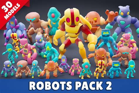 Robots Pack 02 3d Robots Unity Asset Store