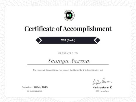 Hackerrank Certificate Coding Saumya Saxena