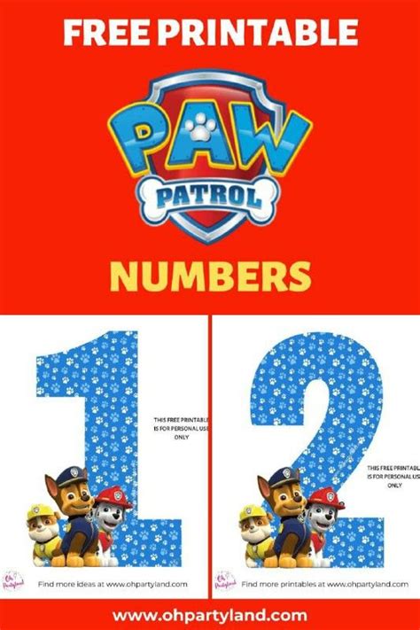 Paw Patrol Number Two Printable Poster Paw Patrol Free Printables