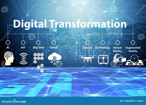 Digital Transformation Concept 3d Rendering Stock Illustration Illustration Of Business