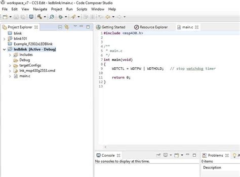 Getting Started With Msp430 Using Code Composer Studio Blinking An Led